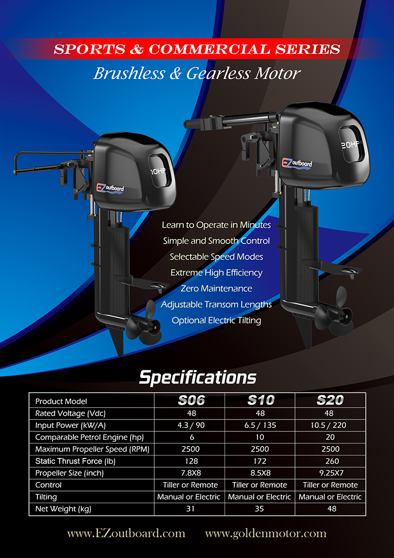 Electric propulsion outboard, EZoutboard, EZ-Outboard, electric ...